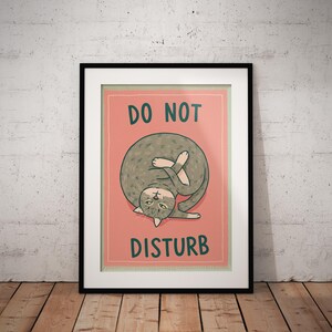 Do Not Disturb Funny Cat Printable | Cute Cat Wall Art | Cozy Pet Lover ...