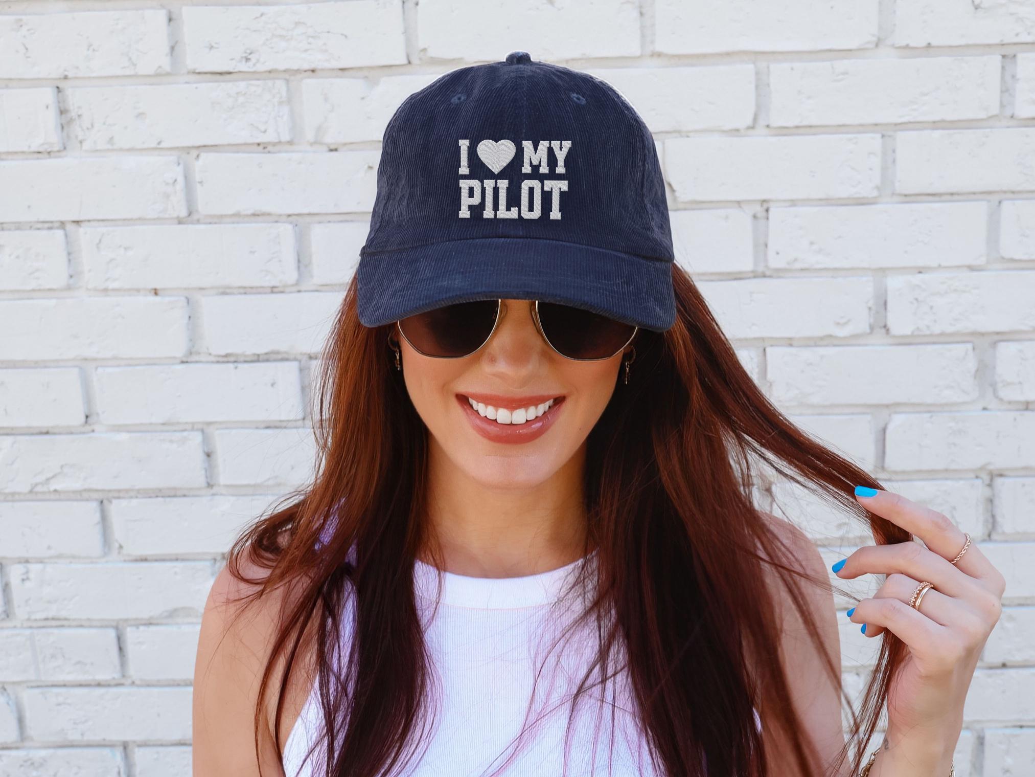 Embroidered Pilot Wife Gift Corduroy Hat Airline Pilot Wife Gift Cap ...