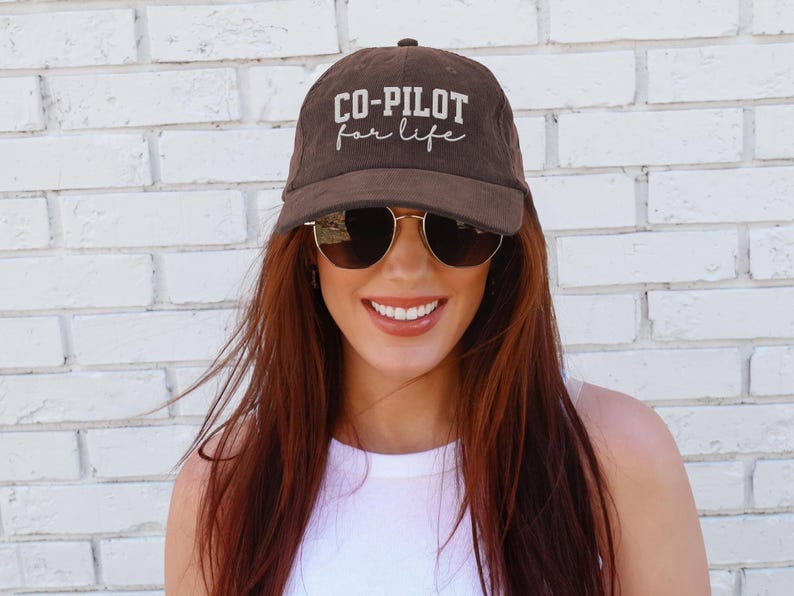 Embroidered Pilot Wife Gift Corduroy Hat Airline Pilot Wife Gift Cap ...