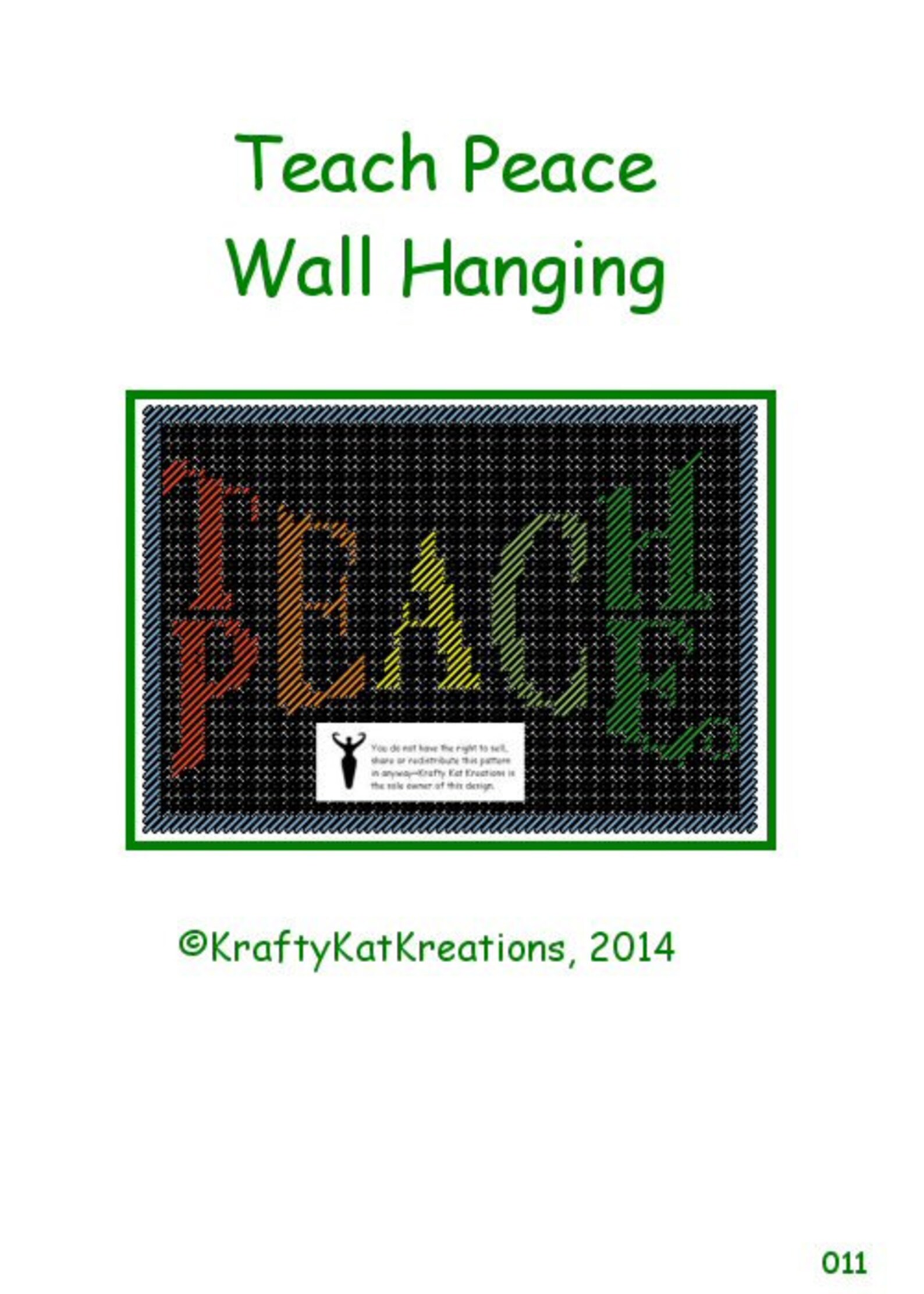Teach Peace Wall Hanging Plastic Canvas Pattern - Etsy