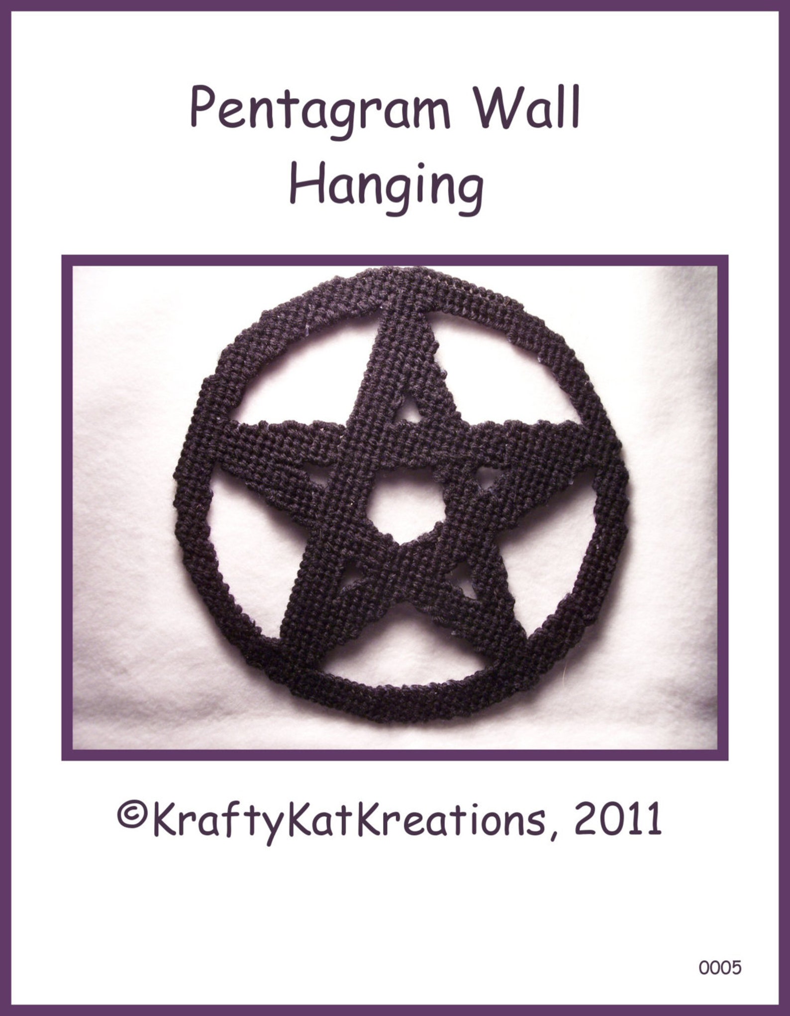 Pentagram Wall Hanging Plastic Canvas Pattern - Etsy