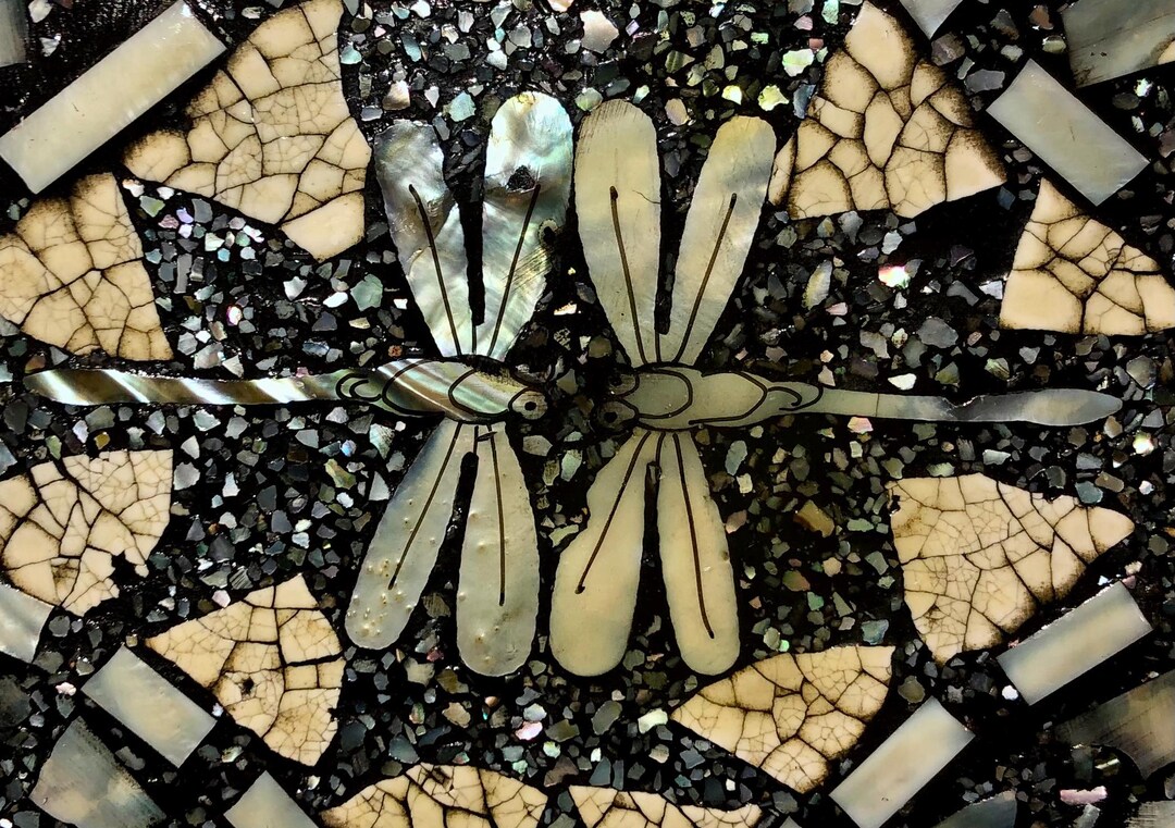 Beautiful Set of Korean Lacquered Bowls or Plates or Trays With Mother ...