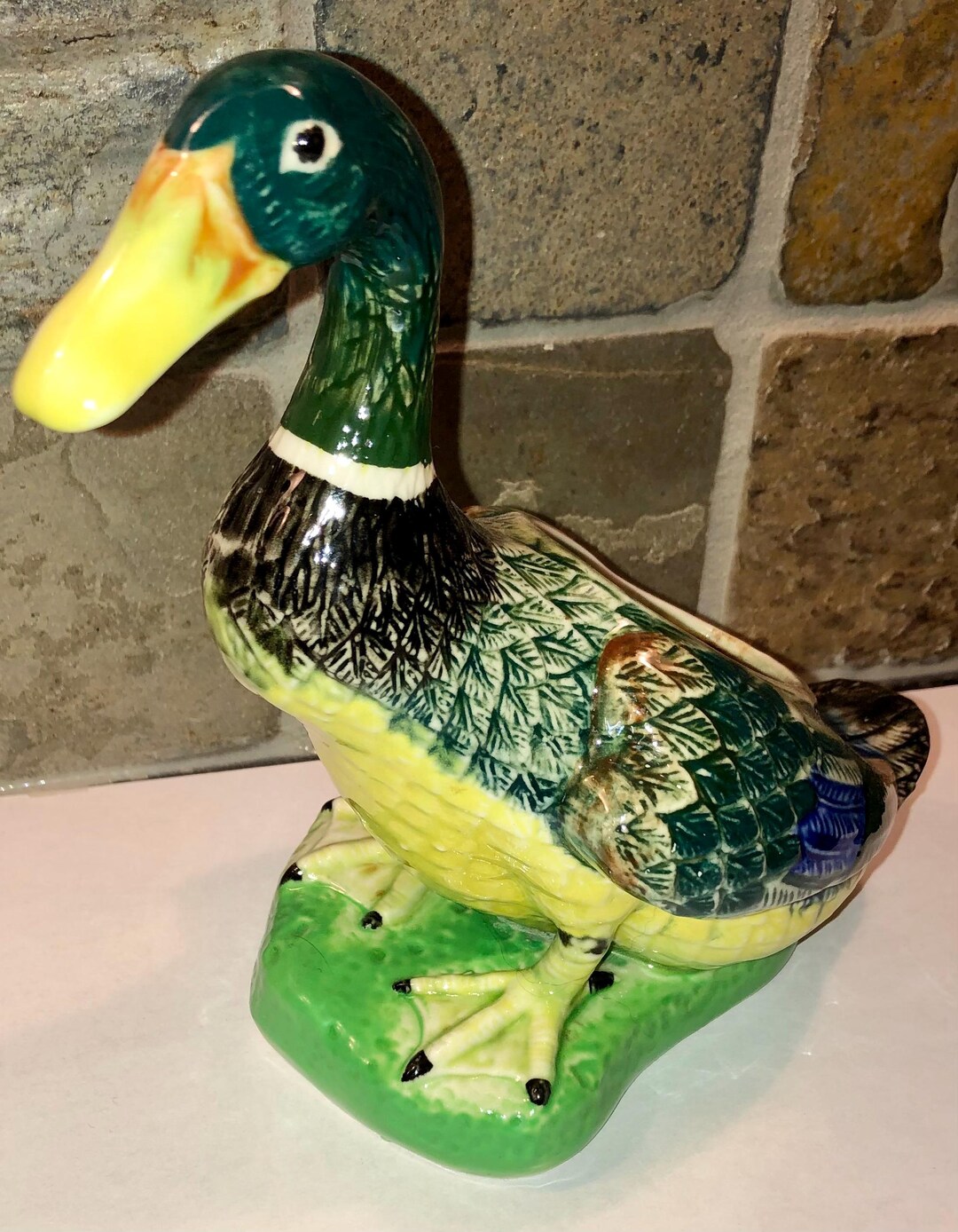 Vintage Mallard Duck Planter - Etsy