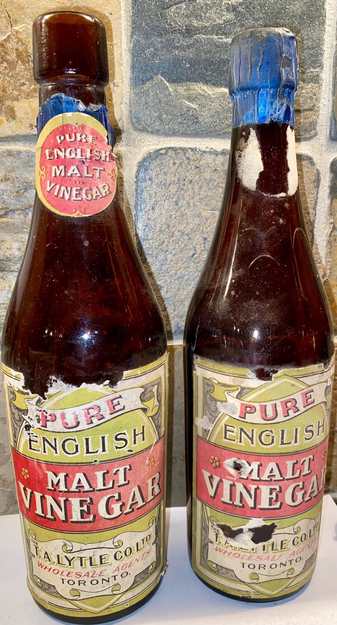 Pair of Antique Malt Vinegar Toronto Bottles Paper Labels - Etsy
