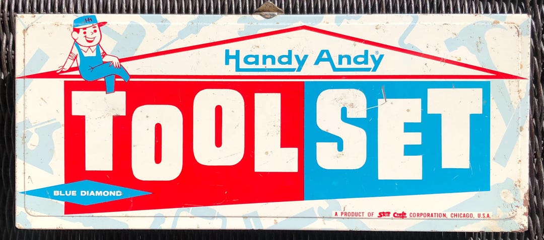 Vintage Handy Andy Tool Set Kids Metal Toolbox - Etsy