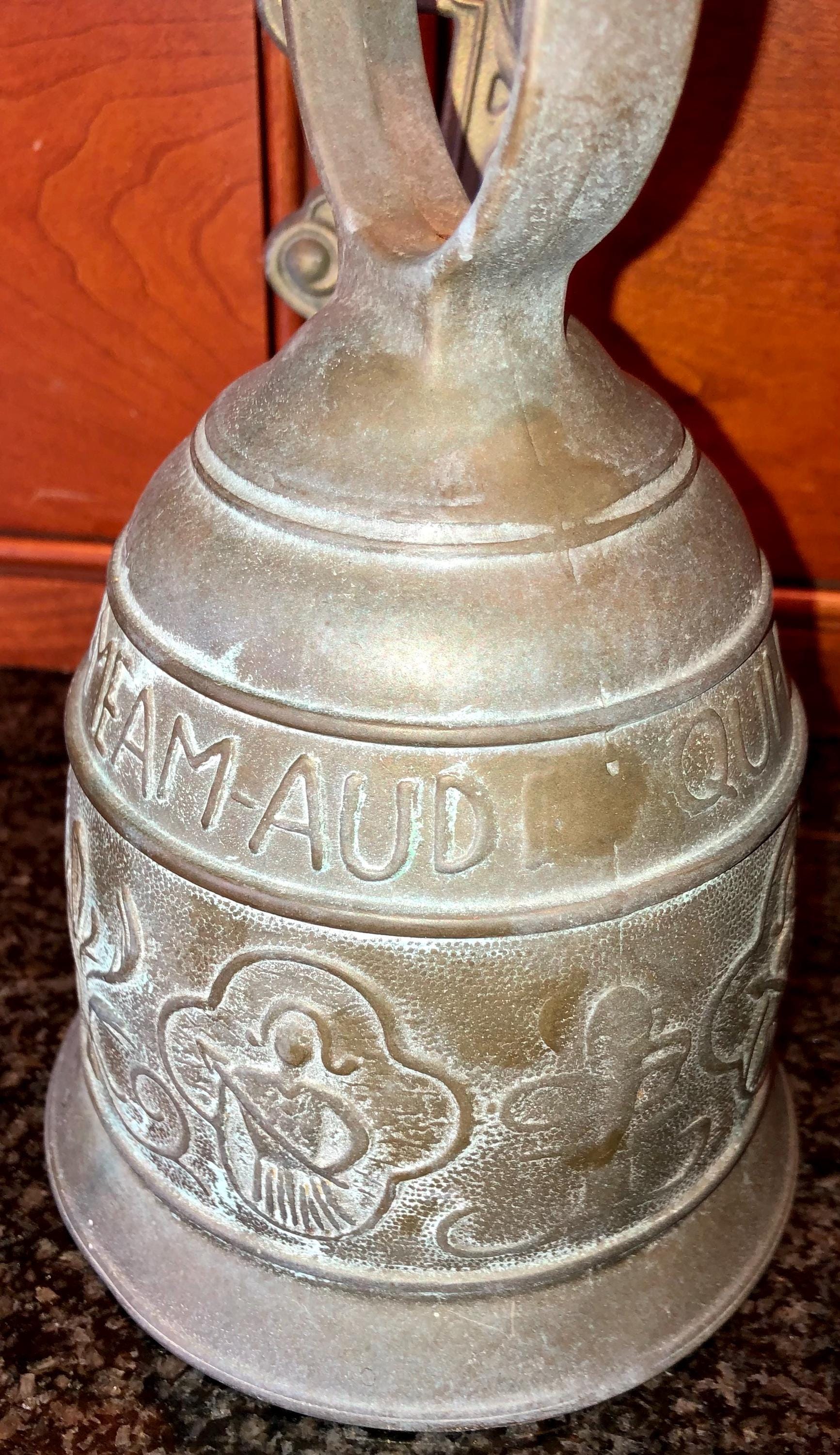 Antique Brass Door Bell, Wall Mount Ornate Monastery Dinner Bell, Door ...