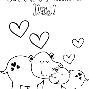 Mother's Day Coloring Pages for Kids - Etsy