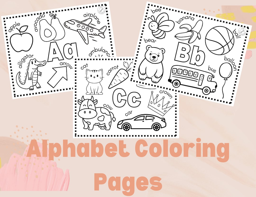 Alphabet Coloring Pages 26 Pages - Etsy