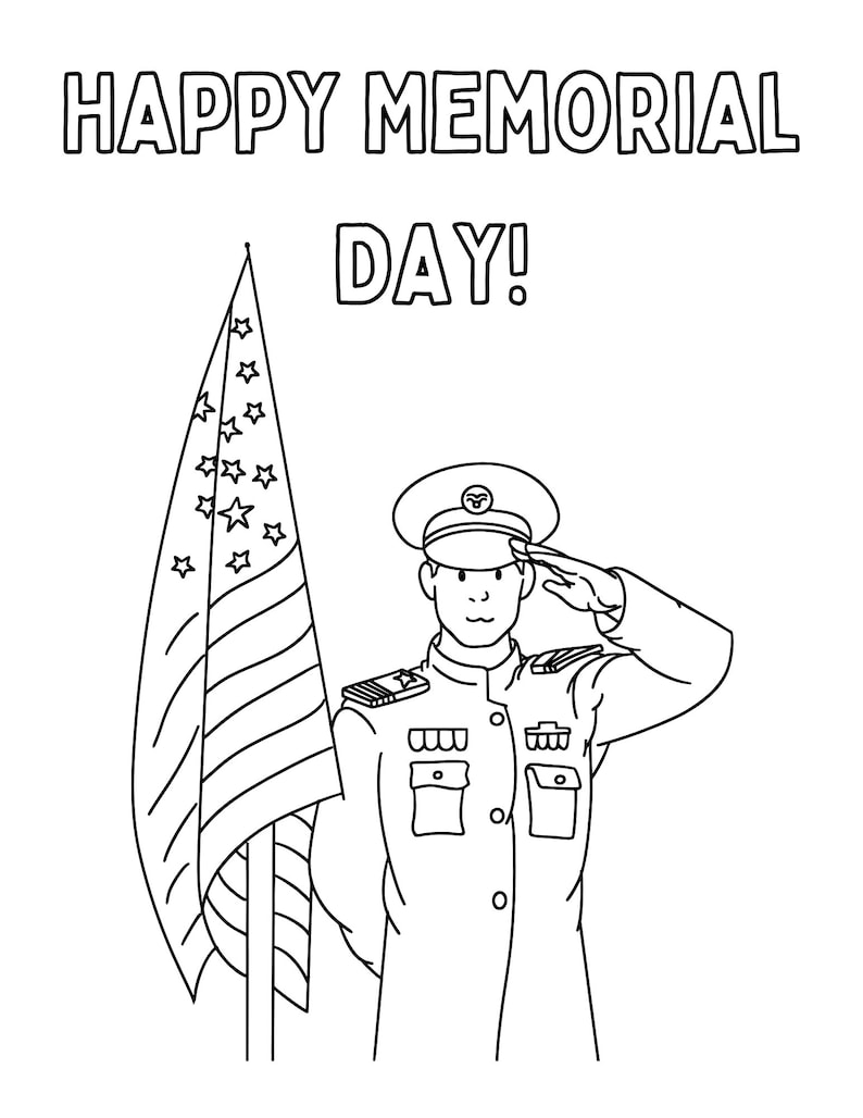 Memorial Day Coloring Pages - Etsy