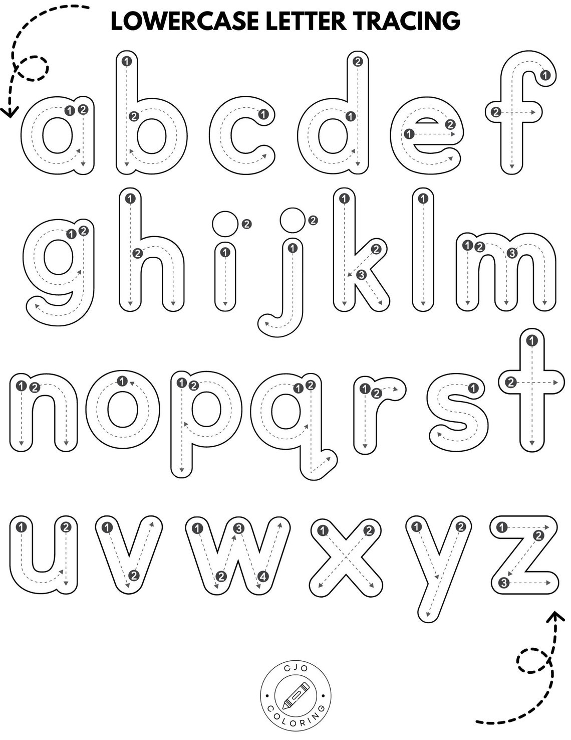 Printable Letter Tracing Worksheet, Uppercase and Lowercase Letters - Etsy
