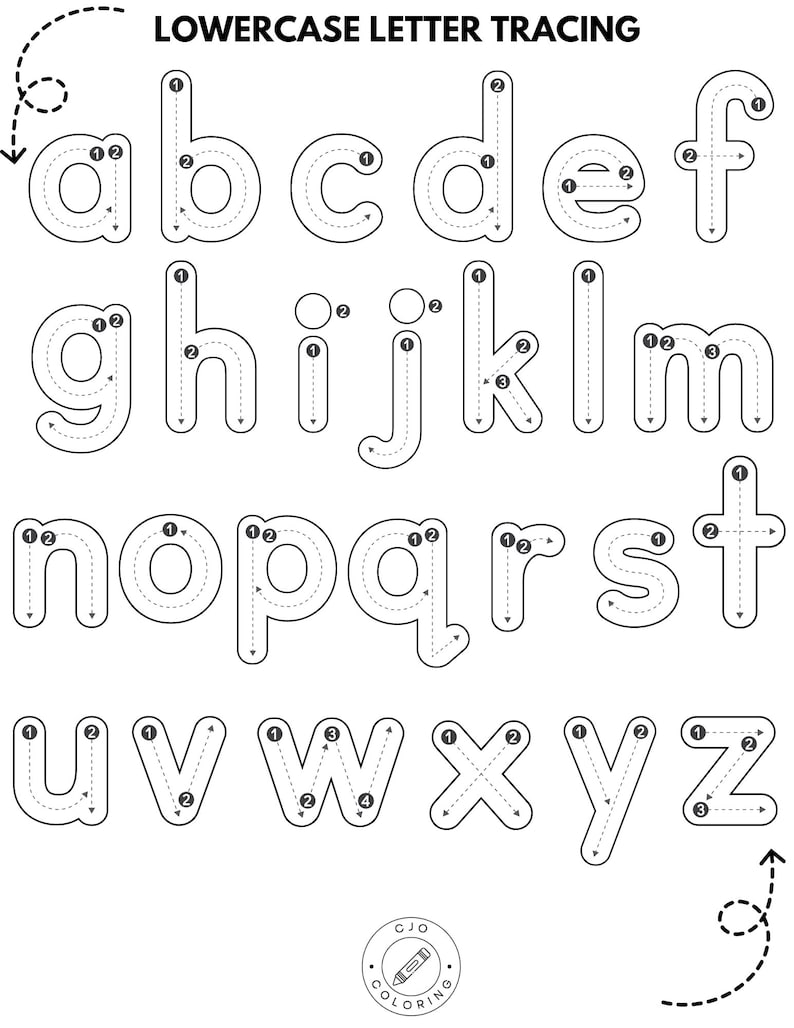 Printable Letter Tracing Worksheet, Uppercase and Lowercase Letters - Etsy
