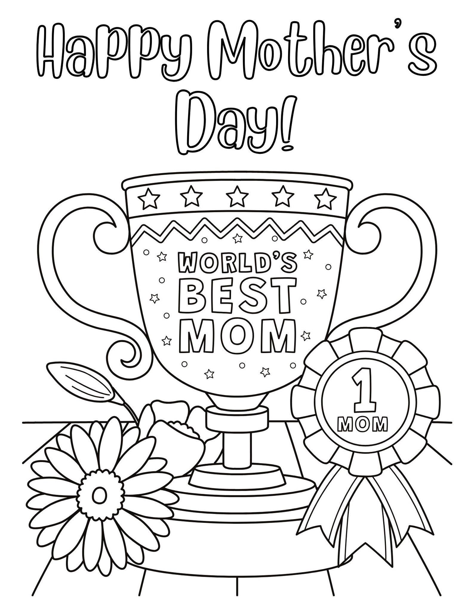 Mother's Day Coloring Pages for Kids - Etsy