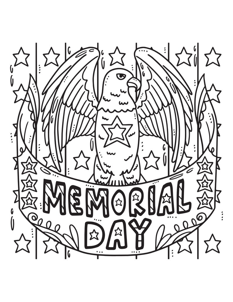 Memorial Day Coloring Pages - Etsy