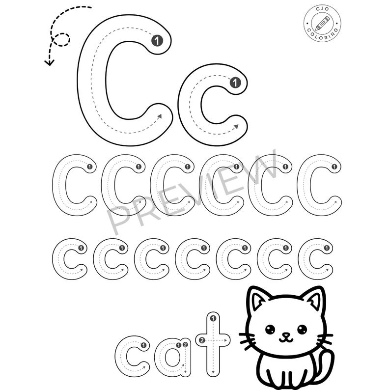 Printable Letter Tracing Worksheet, A-Z Uppercase and Lowercase Letters ...