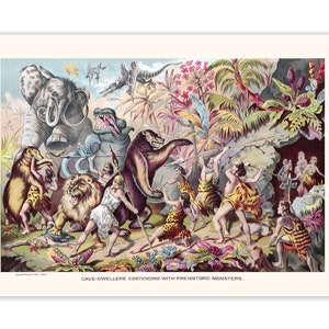 Prehistoric Poster: Cave Dwellers Contend With Prehistoric Monsters ...
