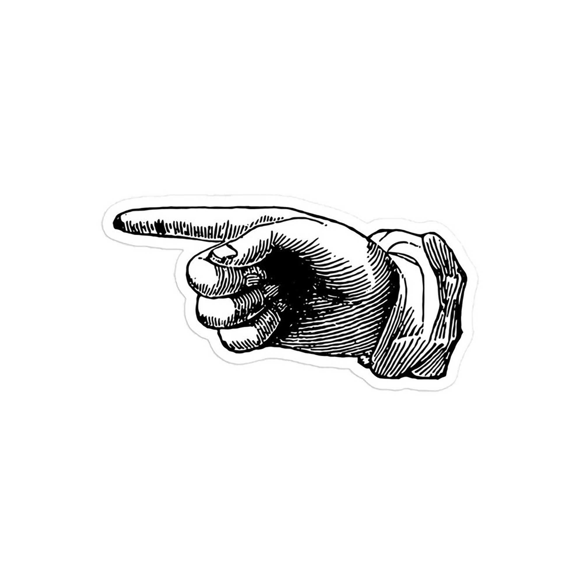 Victorian Pointing Finger #2 Large Vinyl Sticker: Retro Antique Style ...