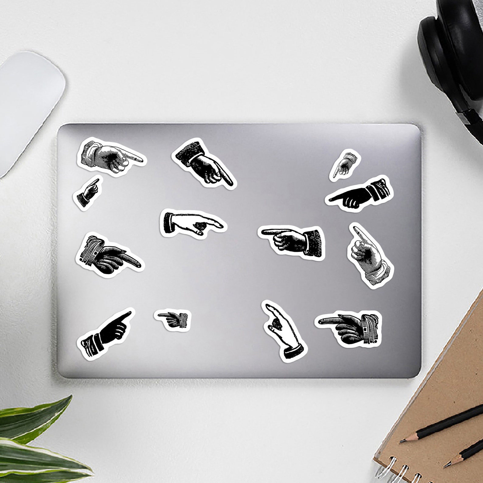 Pointing Fingers Sticker Set 13 Old Fashioned This Way Hand - Etsy