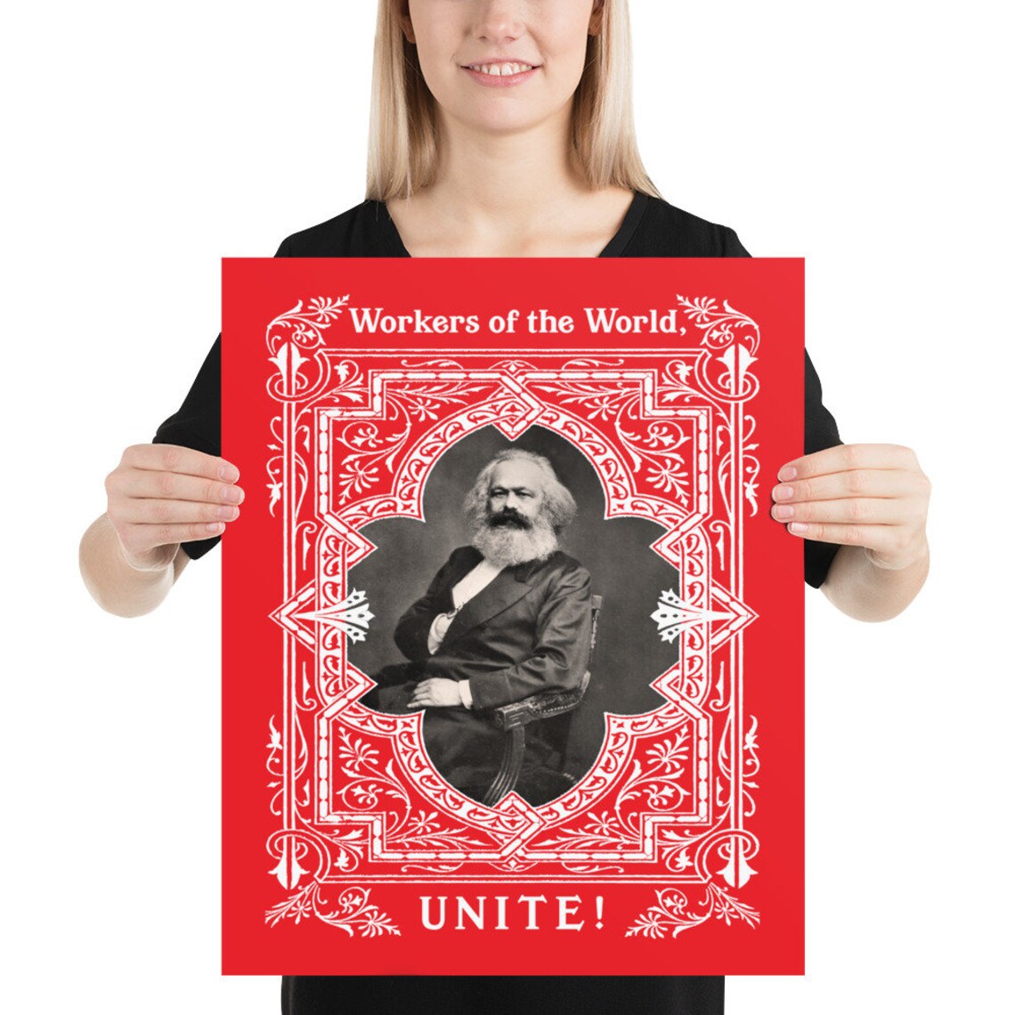 Leftist Poster: Workers of the World Unite Karl Marx Retro - Etsy