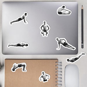 Old Fashioned Muscle Man #1 Sticker Set | 8 Vinyl Workout Stickers ...