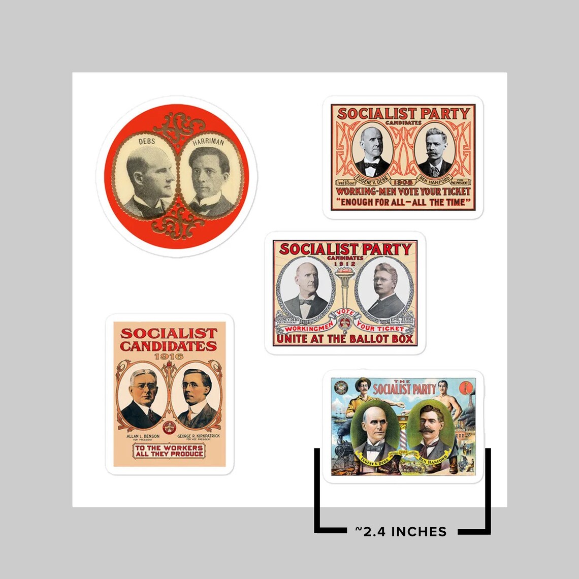 Socialist Campaign Posters Sticker Set 5 Vinyl Stickers US - Etsy