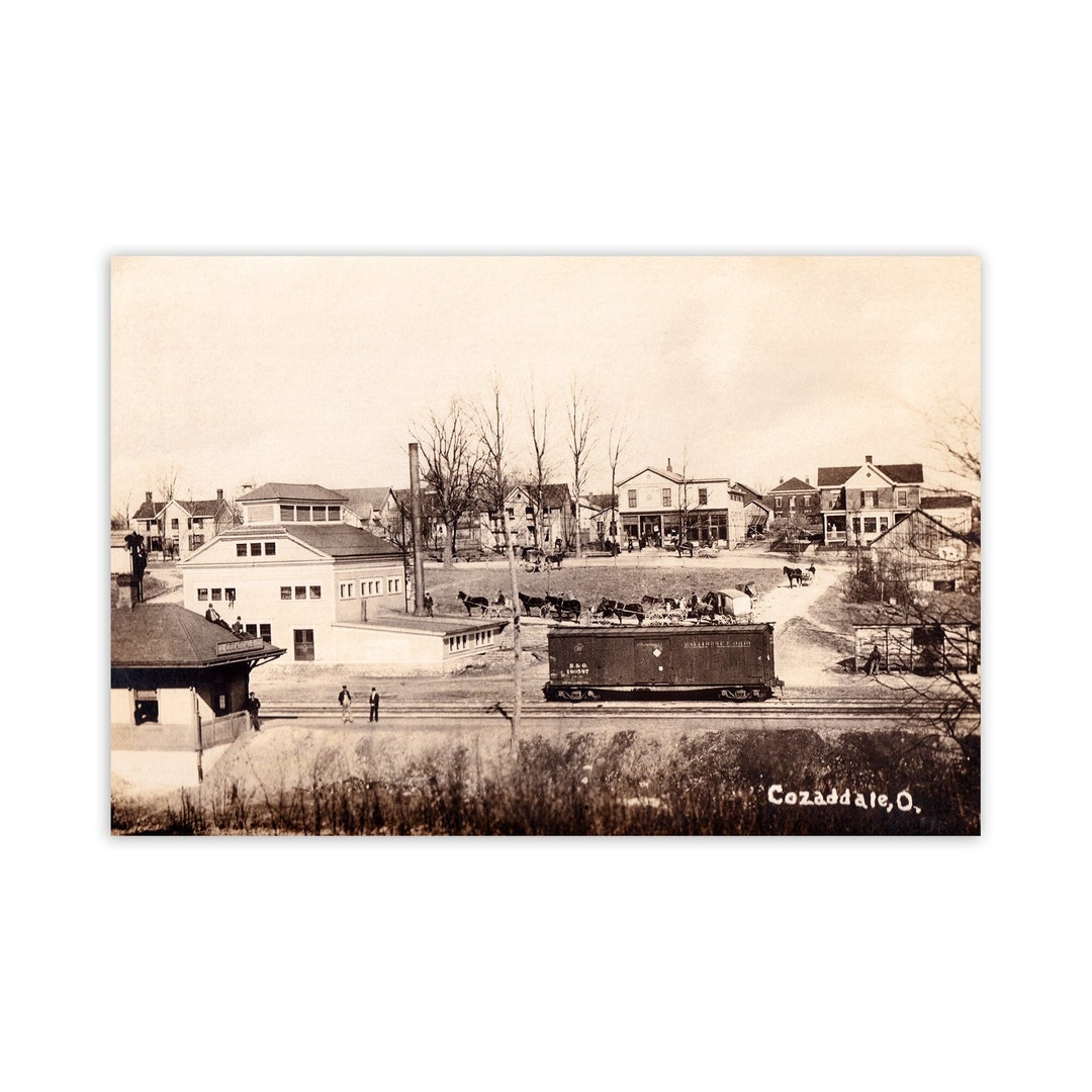 Railroad Station Poster: 1912 Small Town Train Depot, 12x18" Historical ...