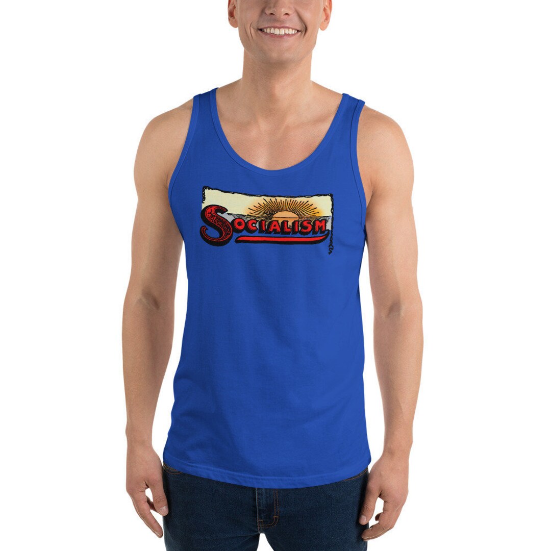 Socialism Sunrise Socialist Tank Top | Retro Unisex Tank, Leftist, Anti ...