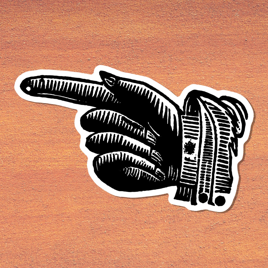 Victorian Pointing Finger #1 Large Vinyl Sticker: Retro Antique Style ...