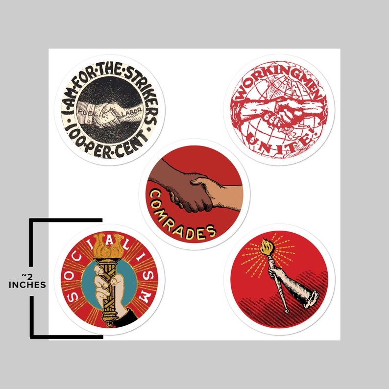 Socialist Sticker Variety Set 2 Workingmen Unite Comrades - Etsy