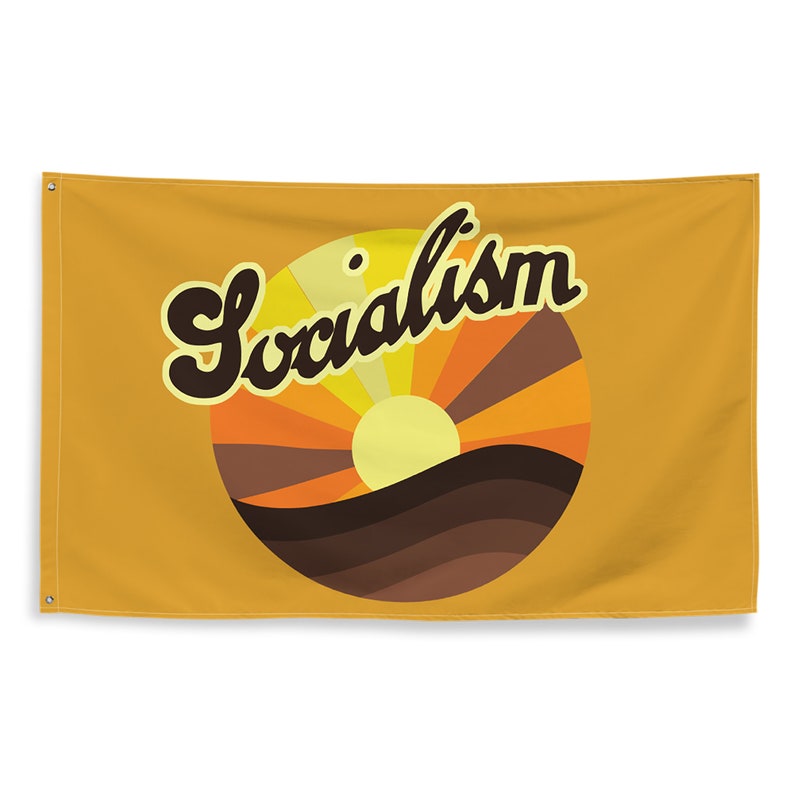 Socialist Flag: Retro 1970s Style Socialism Sunrise, 34.5x56 Inches ...