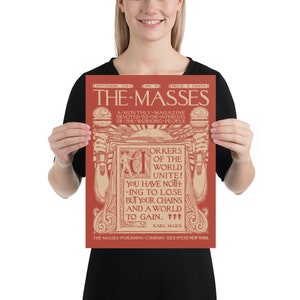 Marxist Poster: Workers of the World Unite! Retro Masses Magazine Cover ...