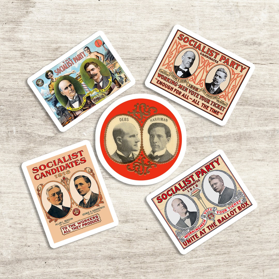 Socialist Campaign Posters Sticker Set | 5 Vinyl Stickers | US ...