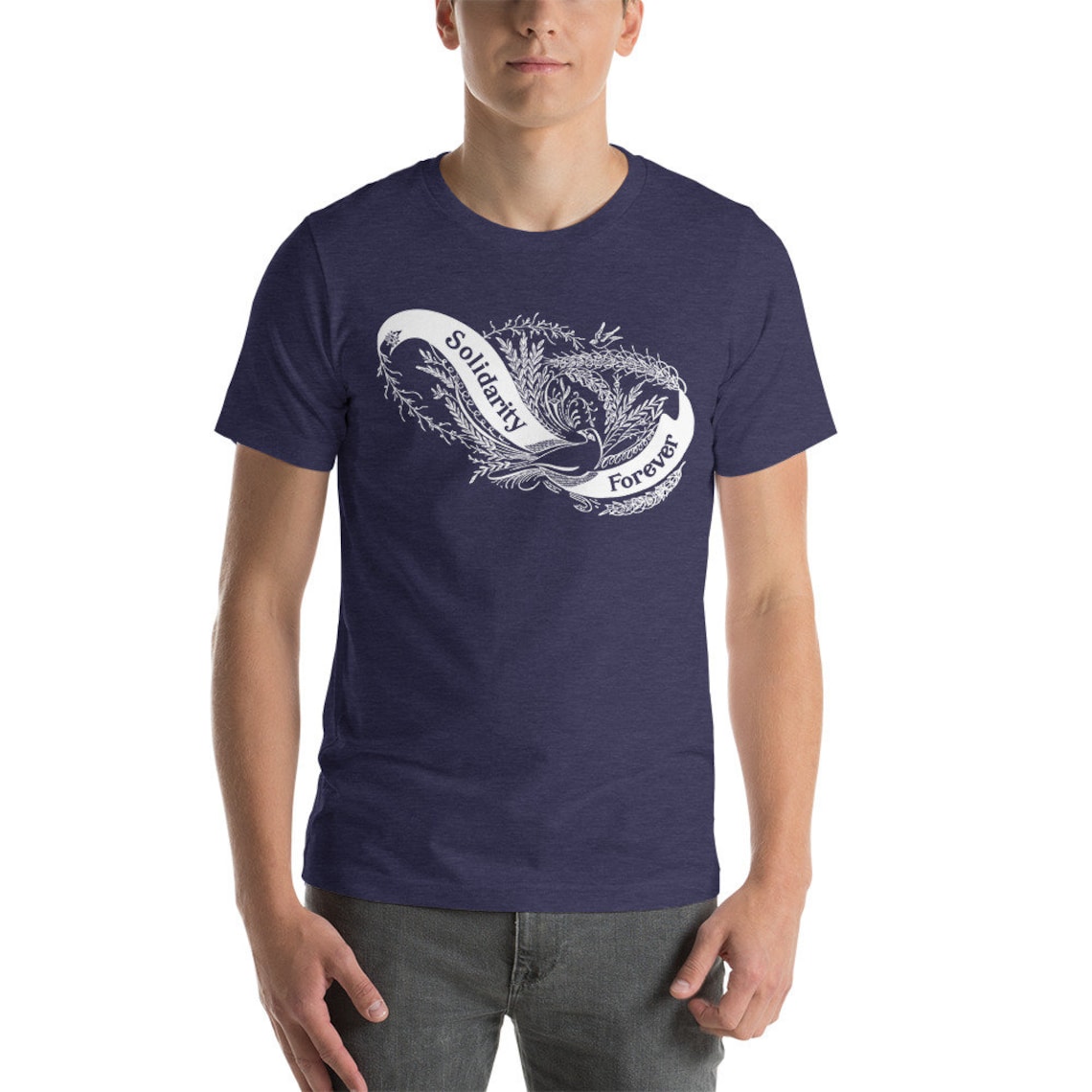 Leftist T-shirt: Solidarity Forever Banner Bird and Flourishing ...