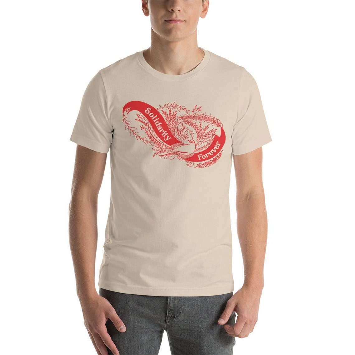 Leftist T-shirt: Solidarity Forever Banner Bird and Flourishing ...