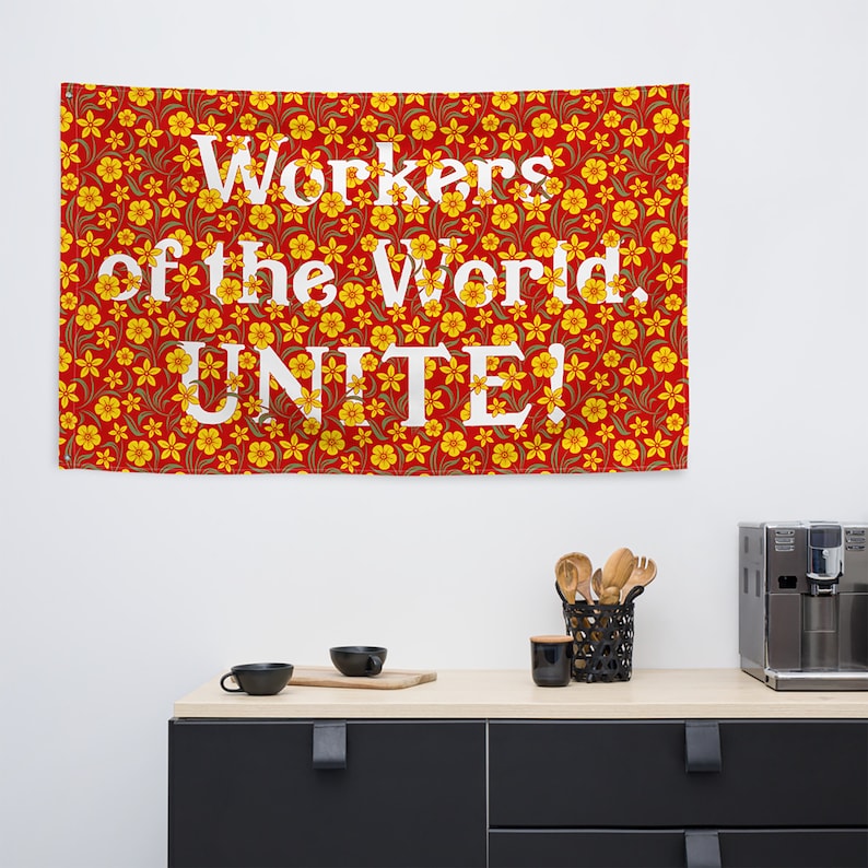Workers Flag: Workers of the World Unite Floral 3x5 Foot - Etsy