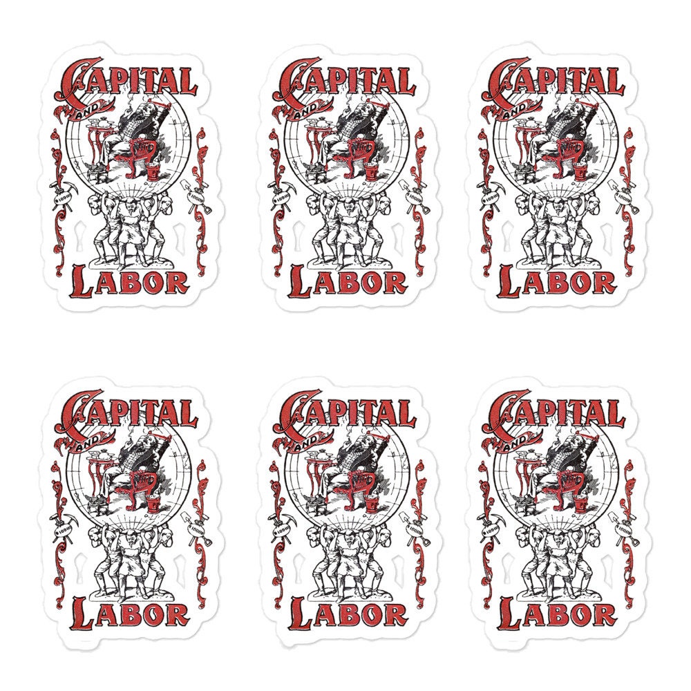 Set Capital and Labor Stickers | 6 Vinyl Stickers | Edwardian Communist ...