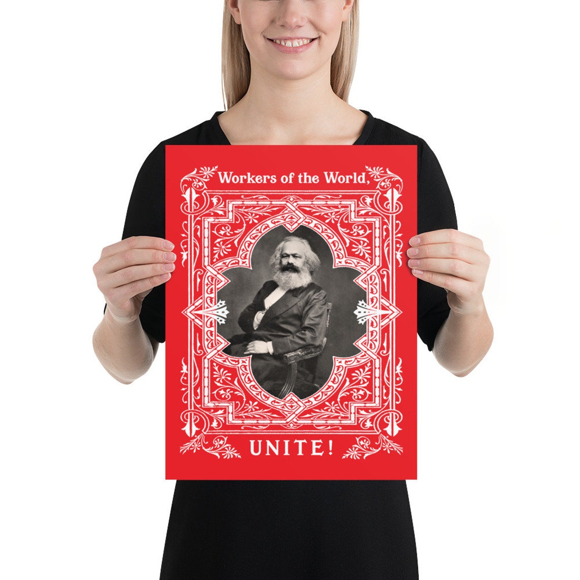 Leftist Poster: Workers of the World Unite Karl Marx Retro - Etsy
