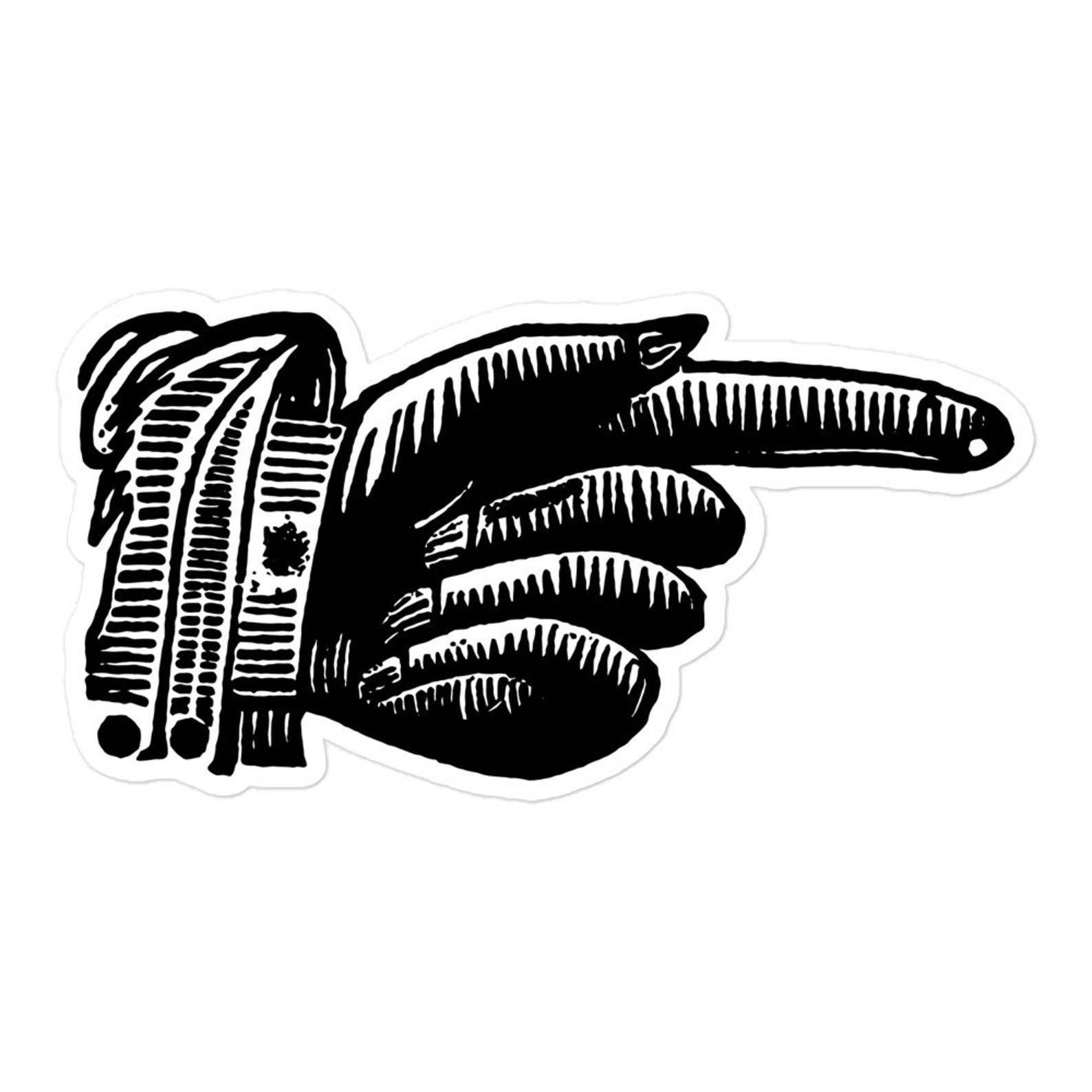 Victorian Pointing Finger #1 Large Vinyl Sticker: Retro Antique Style ...