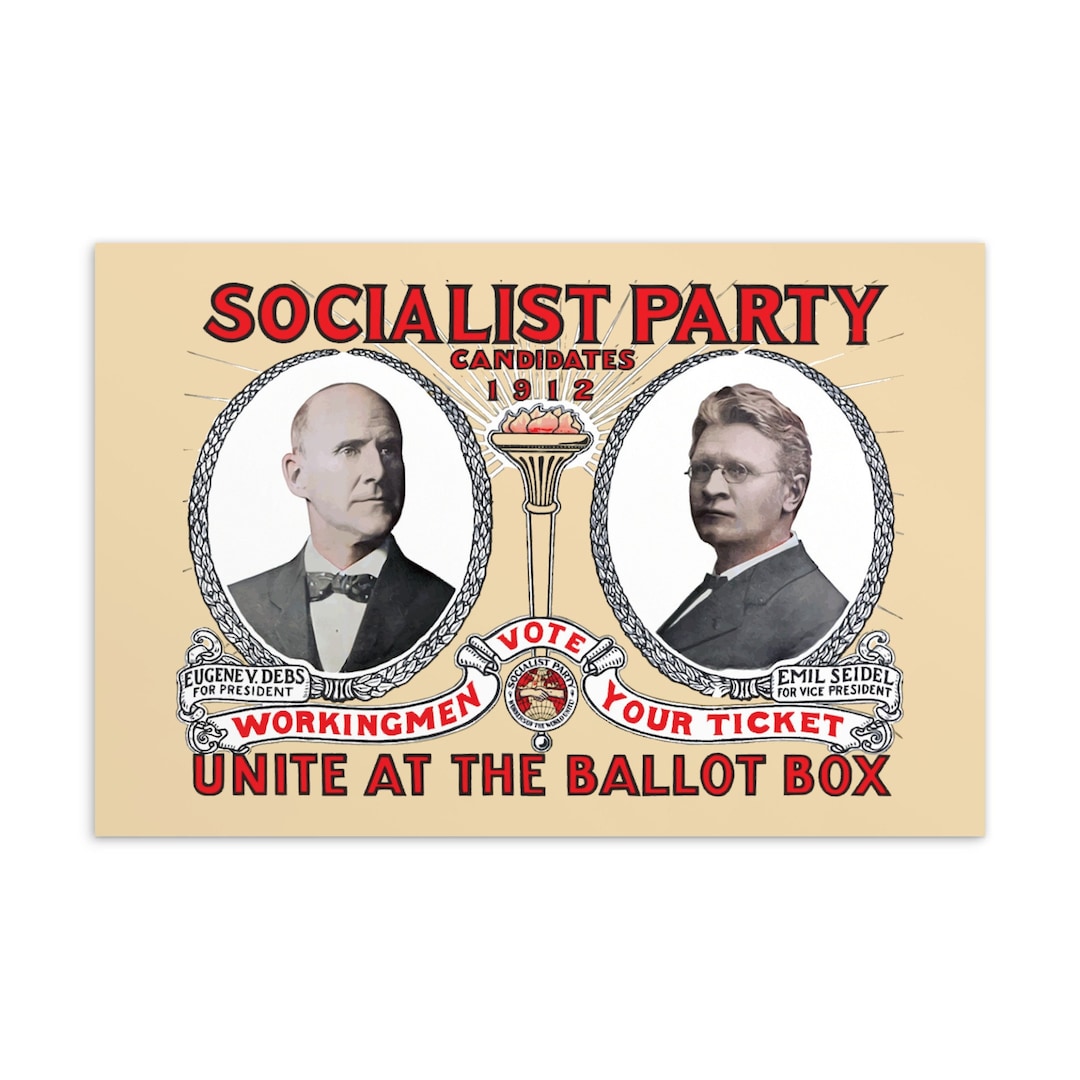 Socialist Party 1912 Campaign Poster Small Print, 4x6" Postcard Leftist ...