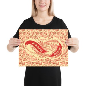 Leftist Poster: Solidarity Forever Banner With Birds & Flourishing ...