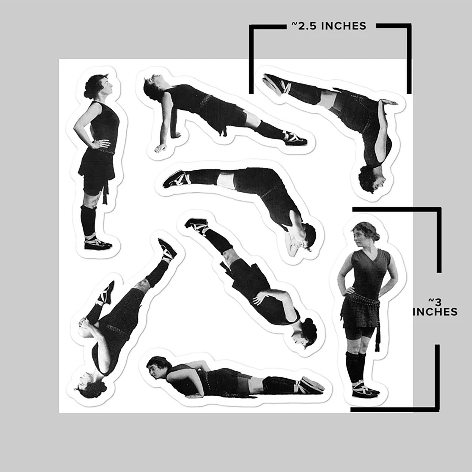 Retro Limber Ladies 1 Sticker Set 8 Vinyl Workout Women - Etsy