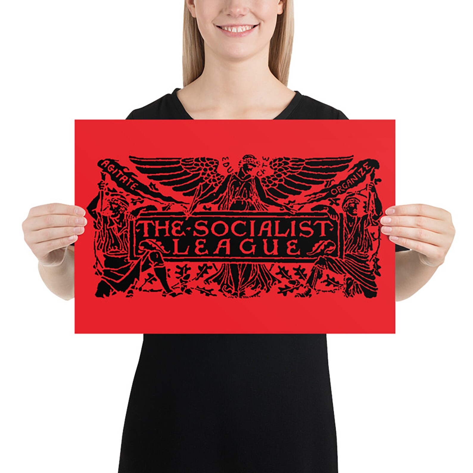 Socialist Poster: the Socialist League, Black on Red Agitate, Educate ...