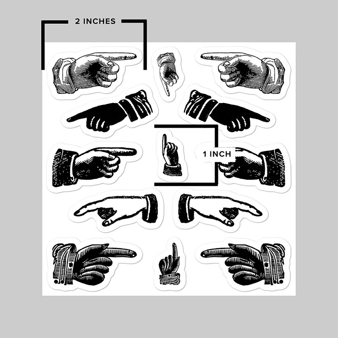 Pointing Fingers Sticker Set 13 Old Fashioned This Way Hand - Etsy
