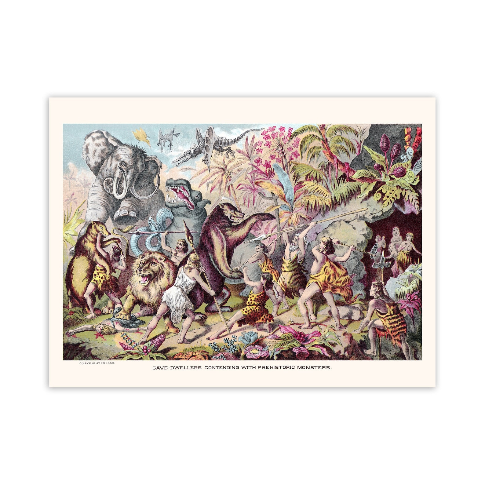 Prehistoric Poster: Cave Dwellers Contend With Prehistoric Monsters ...