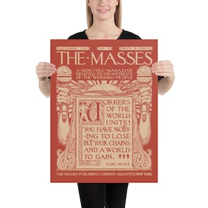 Marxist Poster: Workers of the World Unite! Retro Masses Magazine Cover ...