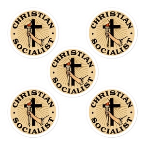 Set Christian Socialist Stickers | 5 Vinyl Stickers | Retro Religious ...