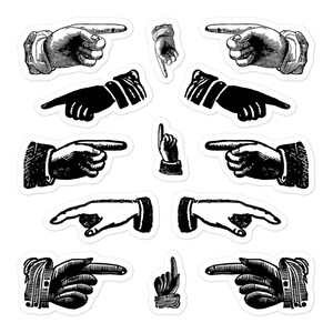 Pointing Fingers Sticker Set | 13 Old Fashioned This Way Hand Vinyl ...