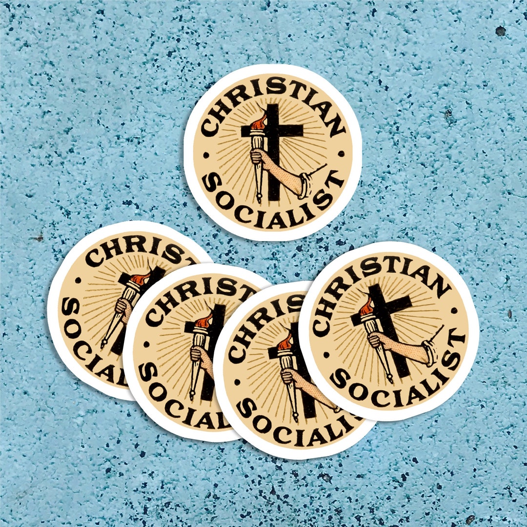 Set Christian Socialist Stickers | 5 Vinyl Stickers | Retro Religious ...