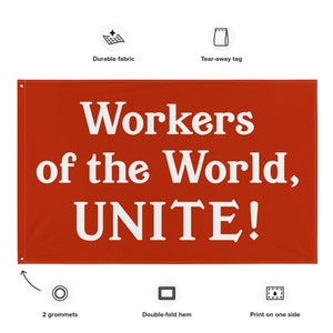 Workers Flag: Workers of the World, Unite! 3x5 Foot Retro Socialist ...