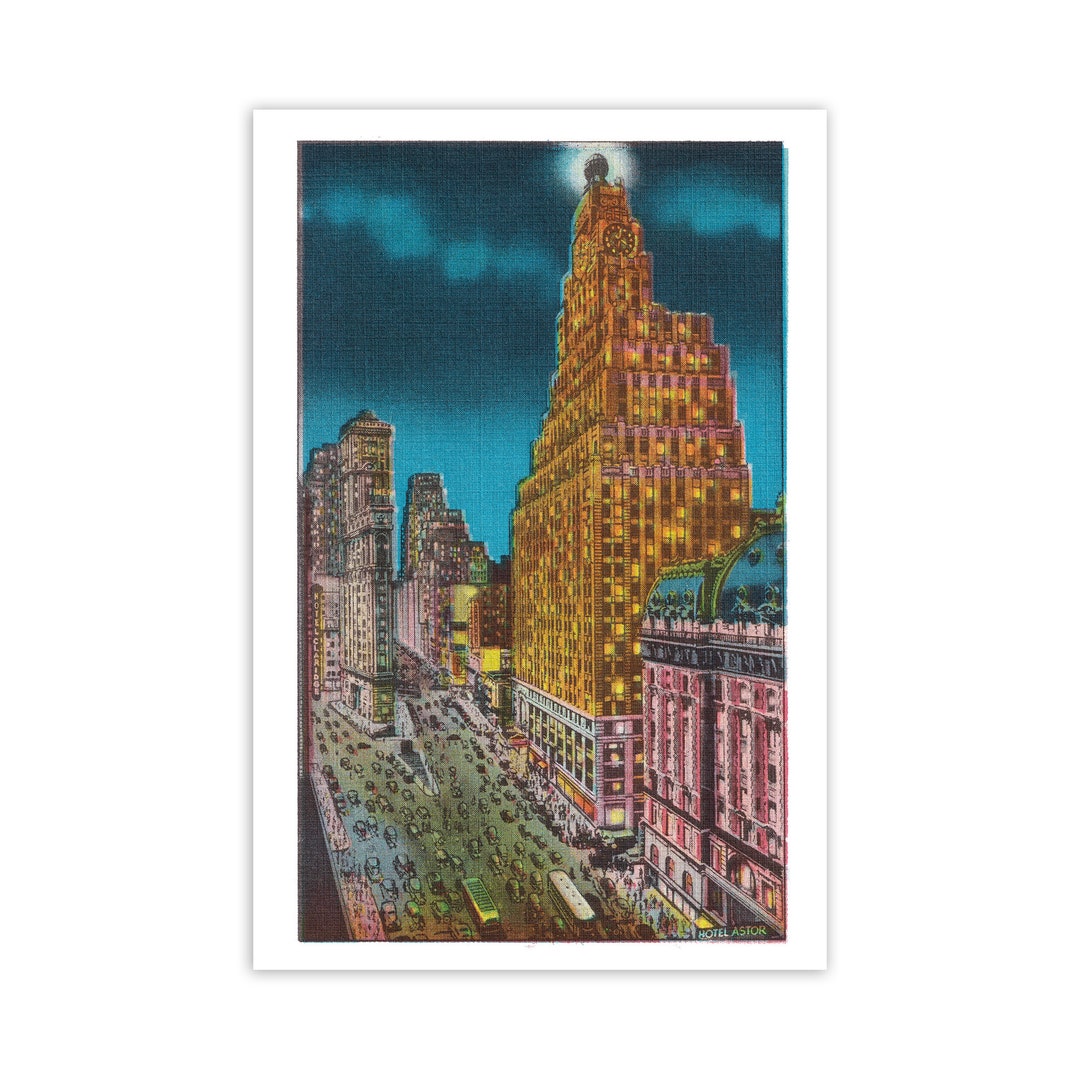 NYC Poster: Retro Times Square Halftone Vintage Reproduction ...