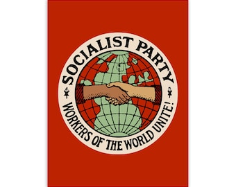 Leftist Poster: Workers of the World, Unite Retro Walter Crane Style ...